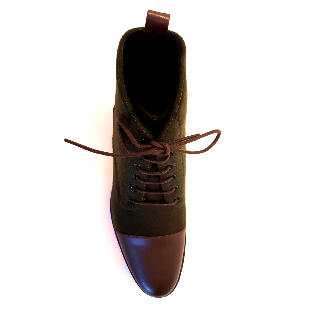 The Traveler's Toecaps in Forest Green and Dark Brown – Tomboy Toes
